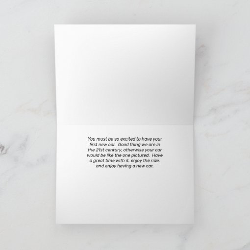 Congratulations on Purchase of First New Car Card | Zazzle