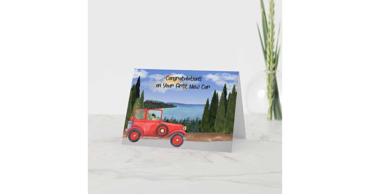 Congratulations on Purchase of First New Car Card | Zazzle