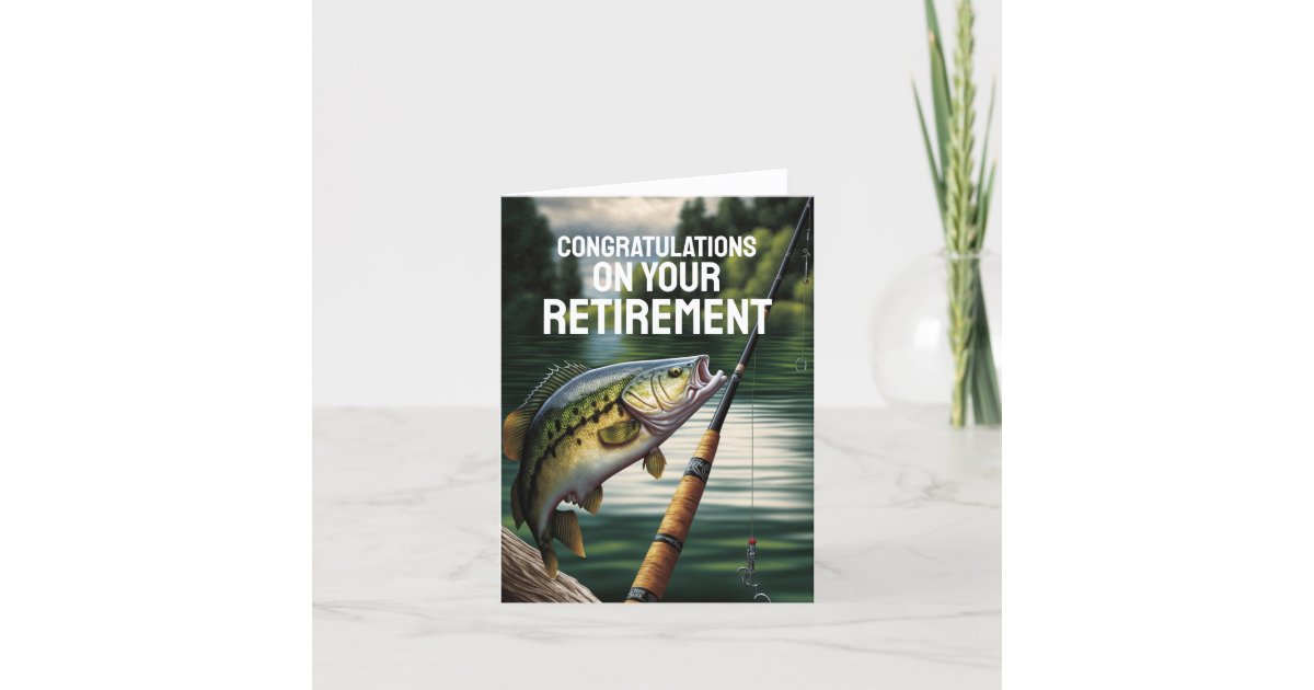 Congratulations on Retirement Fishing Card | Zazzle