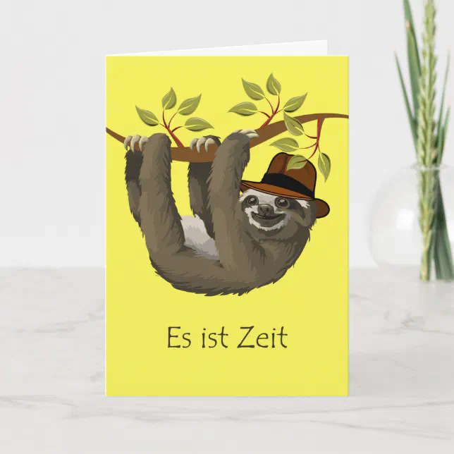 Congratulations on Retirement in German, Sloth Card | Zazzle