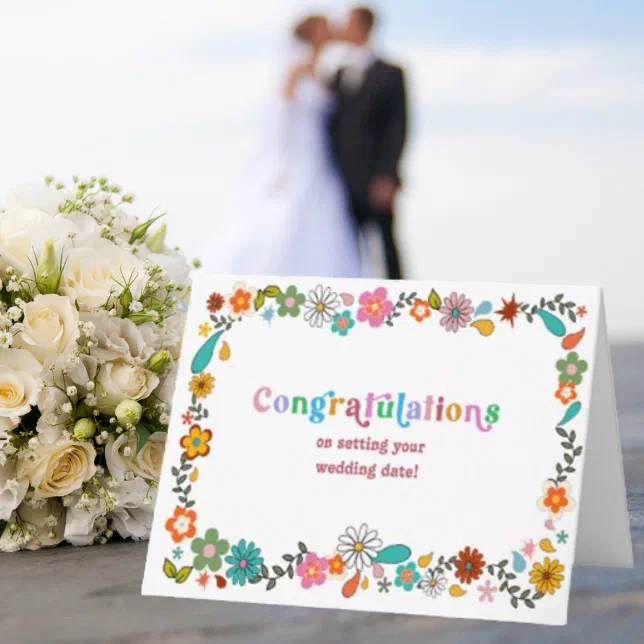 Congratulations On Setting Your Upcoming Wedding Card | Zazzle