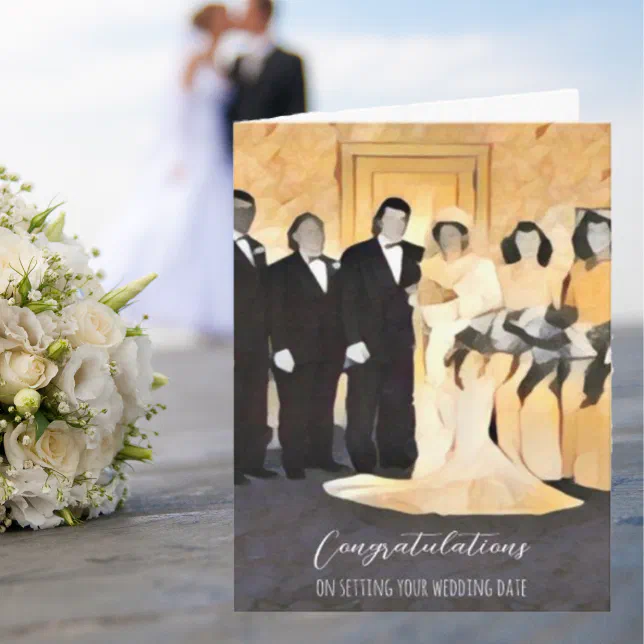 Congratulations On Setting Your Wedding Date Card | Zazzle