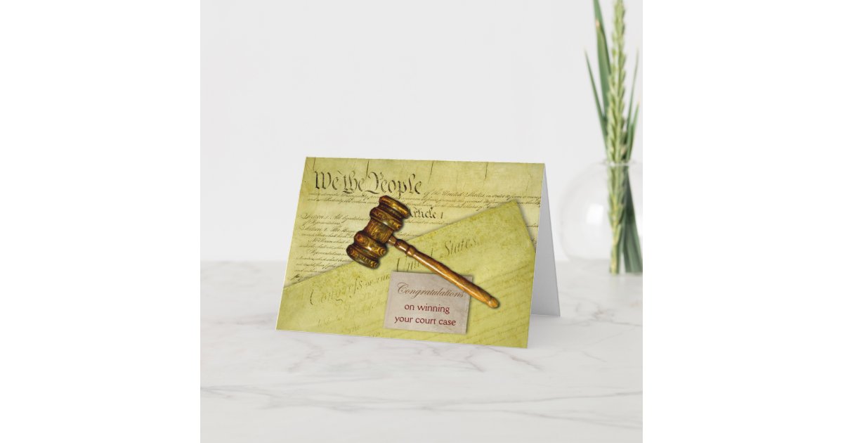 Congratulations on Winning Court Case Gavel Card | Zazzle