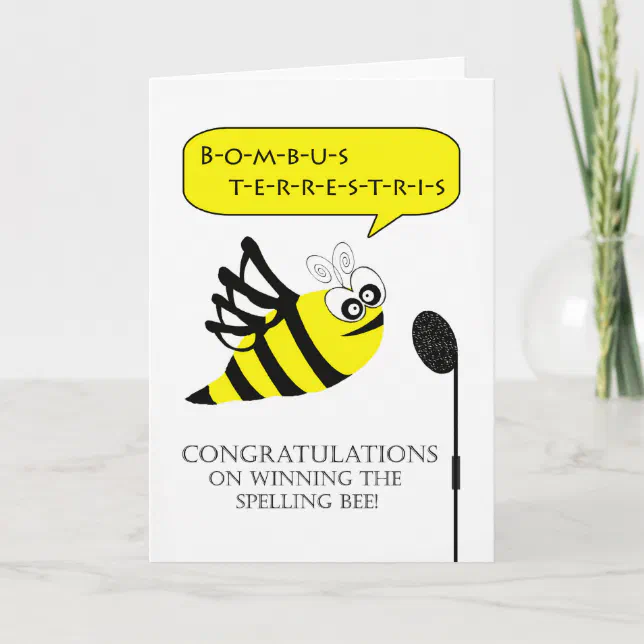 Congratulations on Winning Spelling Bee Card | Zazzle