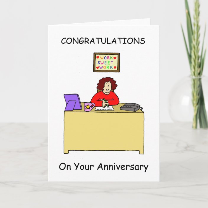 Congratulations on Work Anniversary for Female. Card | Zazzle.com