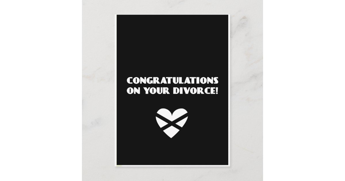 Congratulations on Your Divorce Postcard | Zazzle