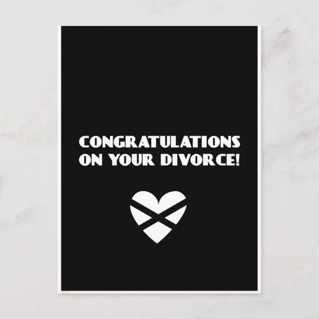 Congratulations on Your Divorce Postcard | Zazzle