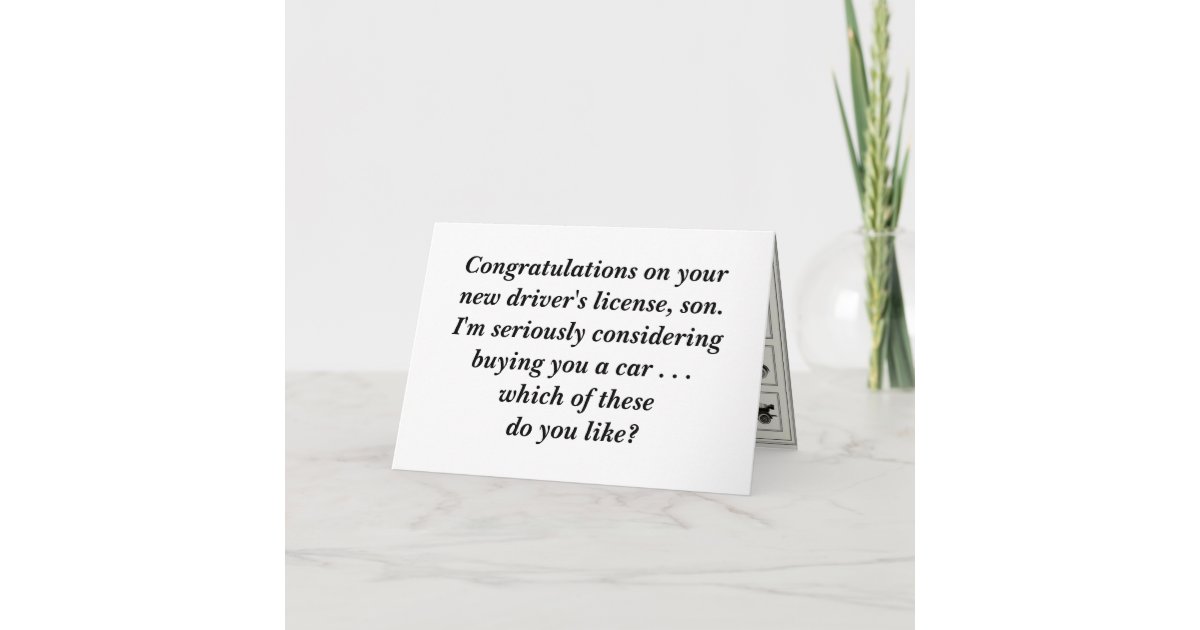 Congratulations on your driver's license! card | Zazzle.com
