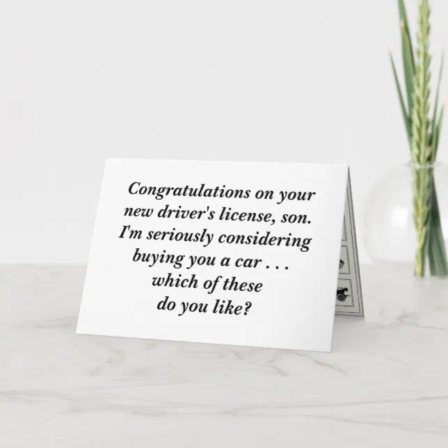 Congratulations on your driver's license! card | Zazzle