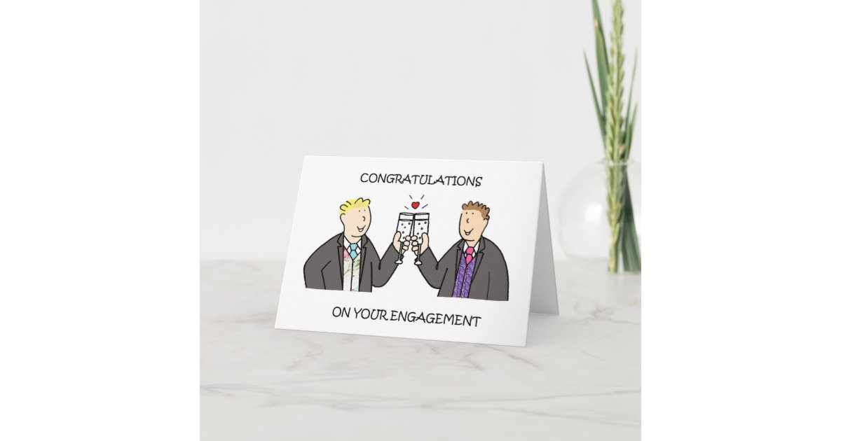 Congratulations on Your Engagement Male Couple Card | Zazzle