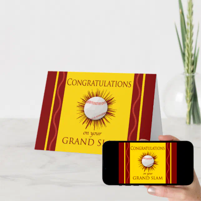 Congratulations on Your Grand Slam, Baseball Card | Zazzle