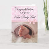 Congratulations on your New Baby Girl Pink Card | Zazzle