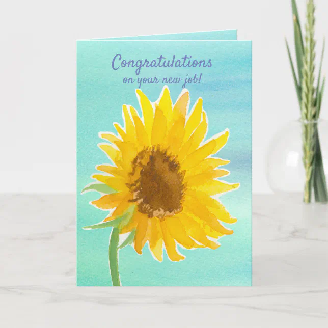 Congratulations On Your New Job Sunflower Card | Zazzle