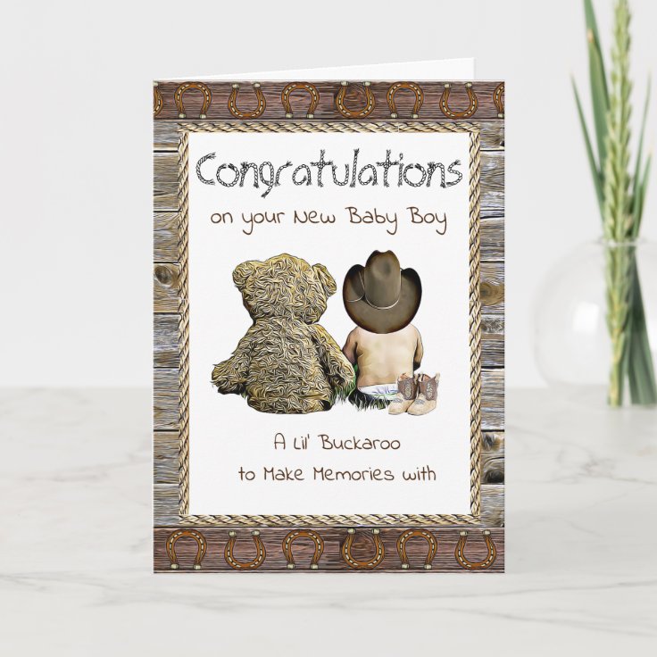 Congratulations on your New Lil' Buckaroo Card | Zazzle