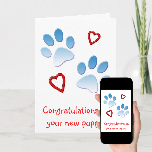 Congratulations on Your New Puppy Card | Zazzle