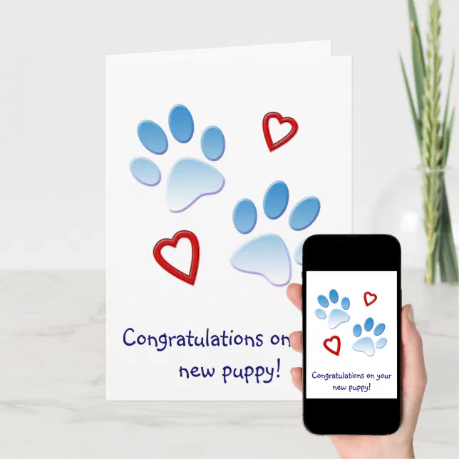 Congratulations on Your New Puppy Card | Zazzle