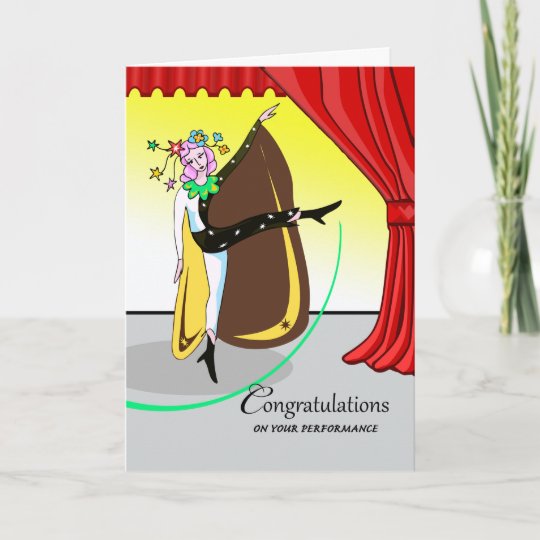 Congratulations Dance Recital Ballerina with Bow Card | Zazzle.com