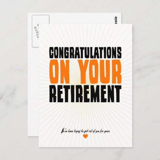 Congratulations on Your Retirement Postcard | Zazzle