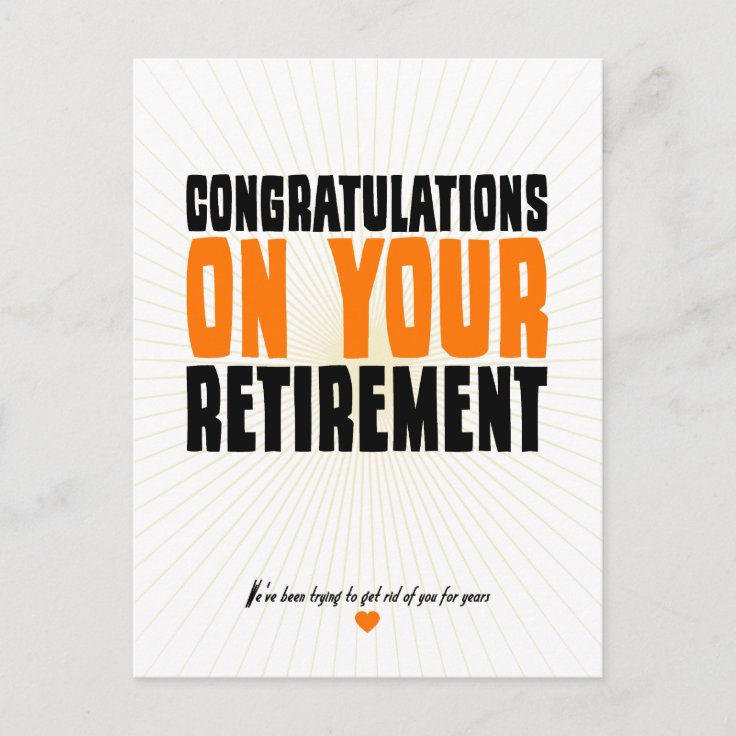 Congratulations on Your Retirement Postcard | Zazzle