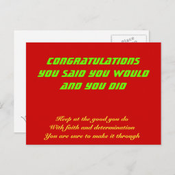 Congratulations on your success postcard | Zazzle