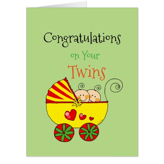 congratulations on your twins (it's twins) card | Zazzle.com