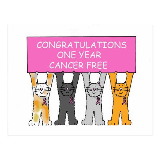Congratulations One Year Cancer Free Anniversary Postcard | Zazzle.com