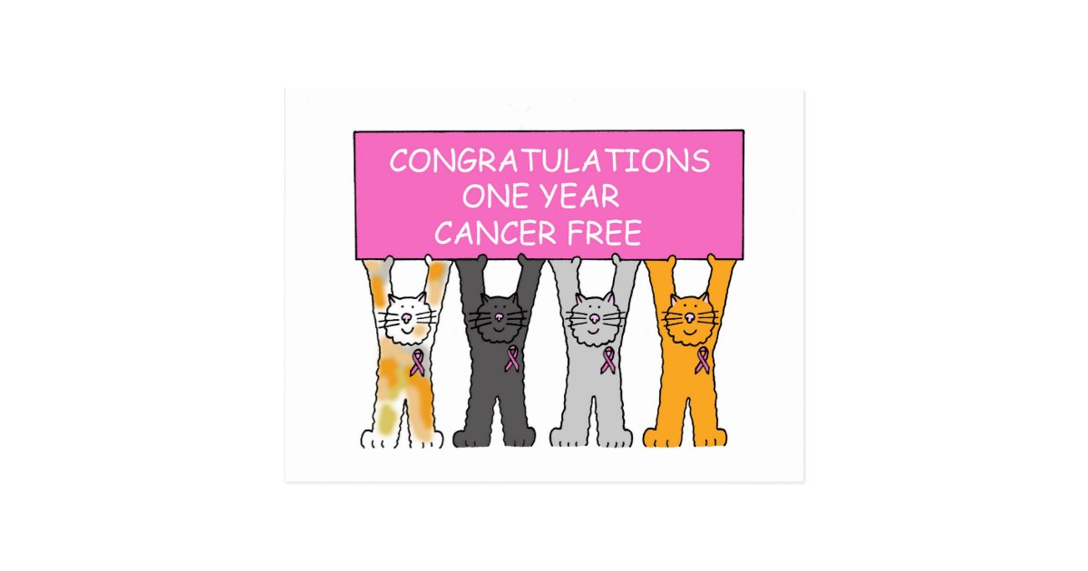 Congratulations One Year Cancer Free Anniversary Postcard | Zazzle.com