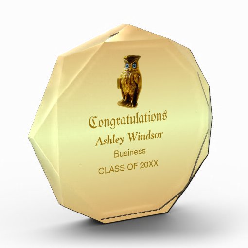 Congratulations Owl Graduation on Acrylic Award | Zazzle