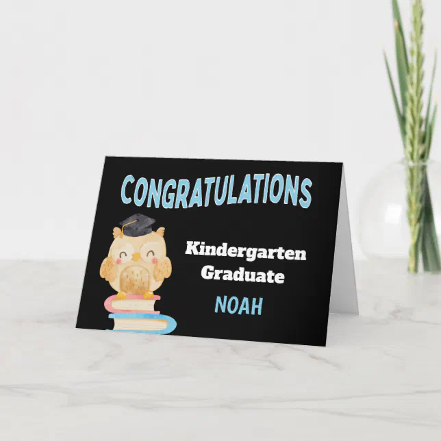 Congratulations Owl School Kindergarten Graduation Card | Zazzle