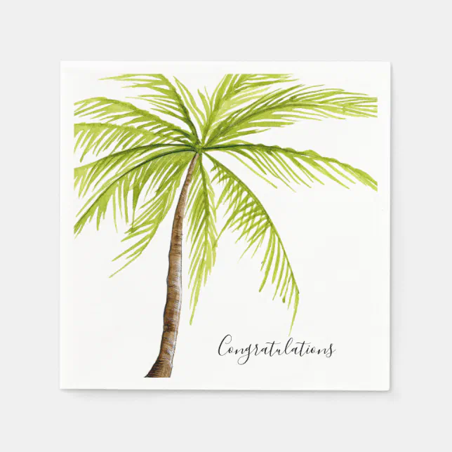 Congratulations Palm Tree Custom Island Beach Napkins | Zazzle