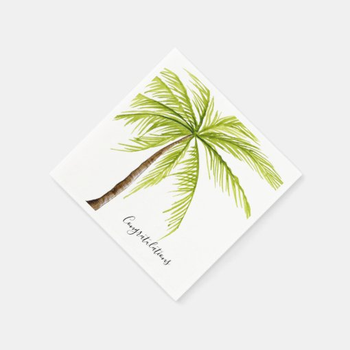 Congratulations Palm Tree Custom Island Beach Napkins | Zazzle
