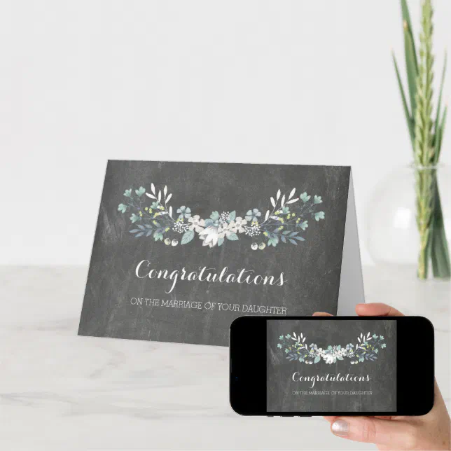 Congratulations Parents of the Bride Chalkboard Card | Zazzle