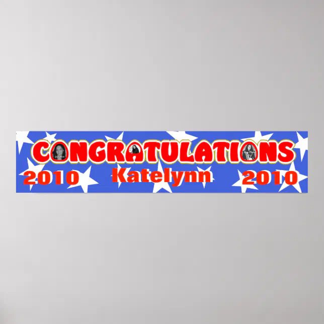 Congratulations/ Photo Banner Poster | Zazzle