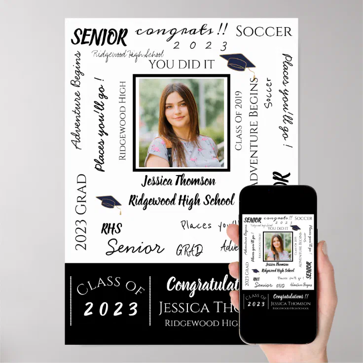 Congratulations Photo Class of 2023 Graduation Poster | Zazzle