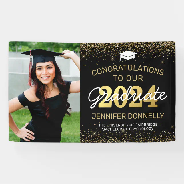 Congratulations Photo Graduation Banner | Zazzle