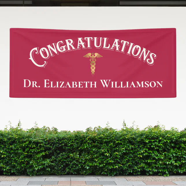 Congratulations Pink Nurse Doctor Medical Banner | Zazzle
