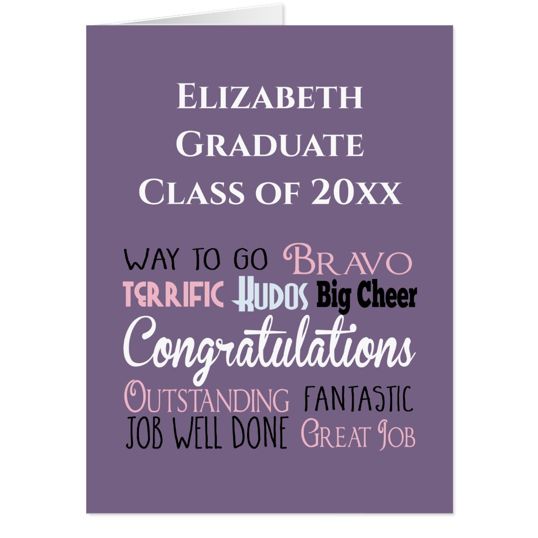 Congratulations Pink Purple Graduation Card | Zazzle