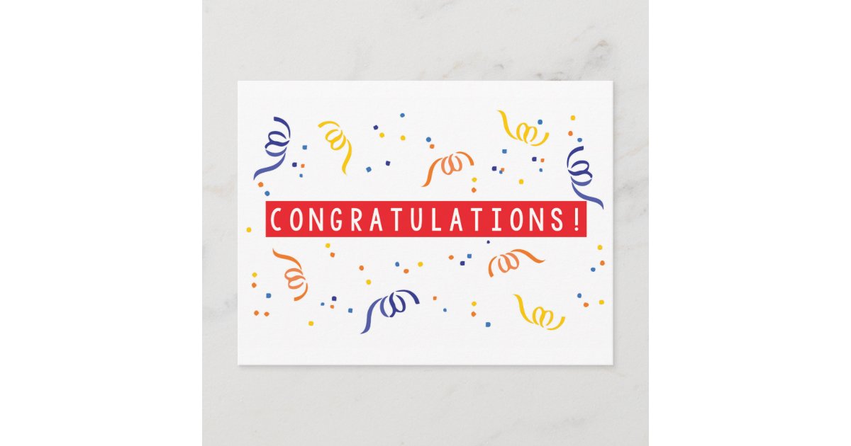 Congratulations Postcard | Zazzle