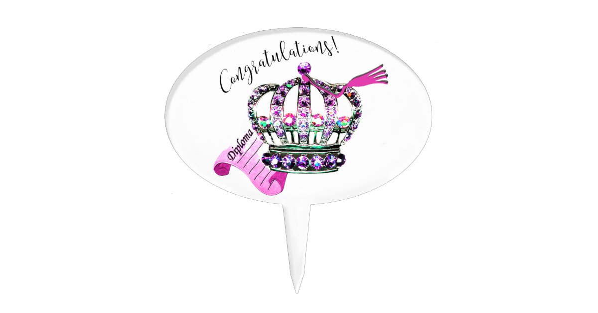 "Congratulations!" PRINCESS Graduation Cake Pick | Zazzle