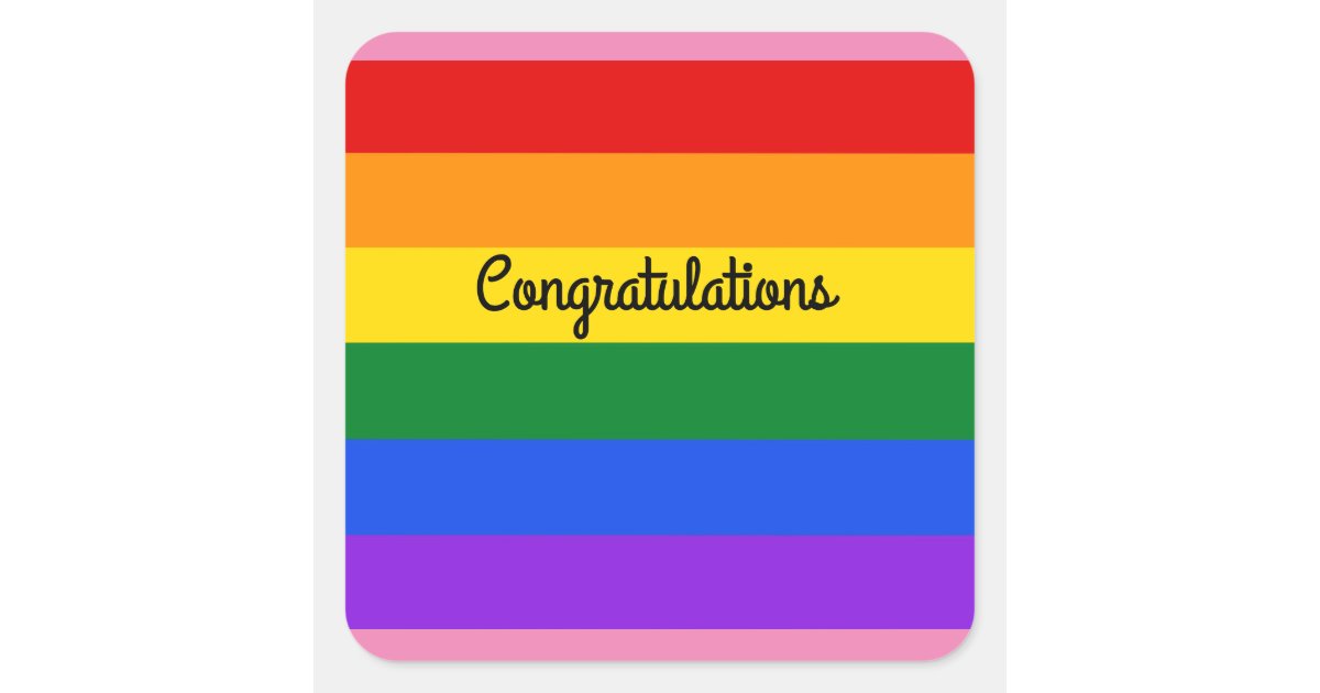 Congratulations Rainbow #1 Stickers | Zazzle