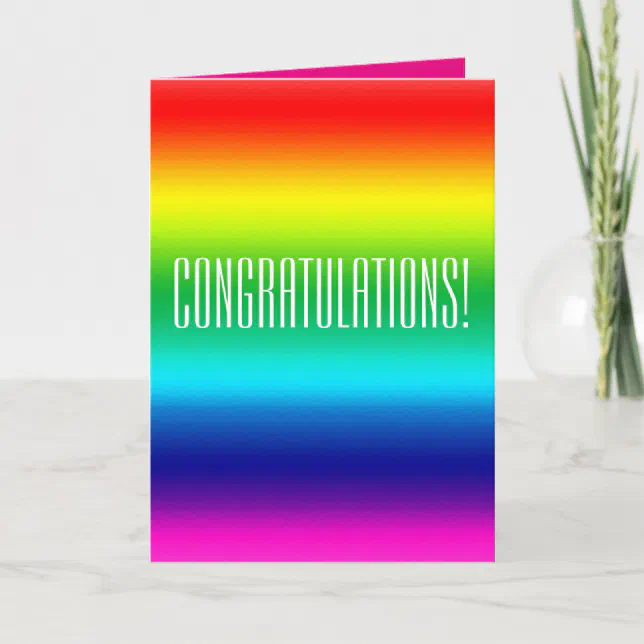 Congratulations rainbow card | Zazzle