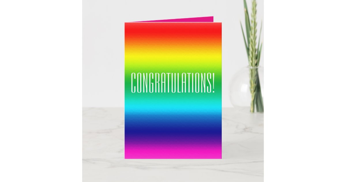 Congratulations rainbow card | Zazzle