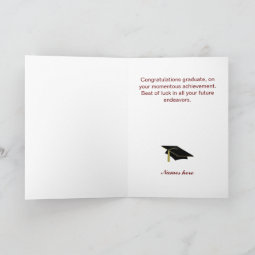 Congratulations Red and Gold Graduation Card | Zazzle