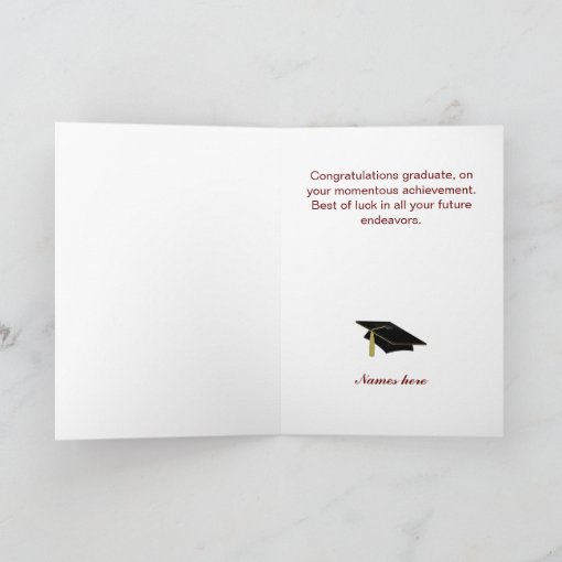Congratulations Red and Gold Graduation Card | Zazzle
