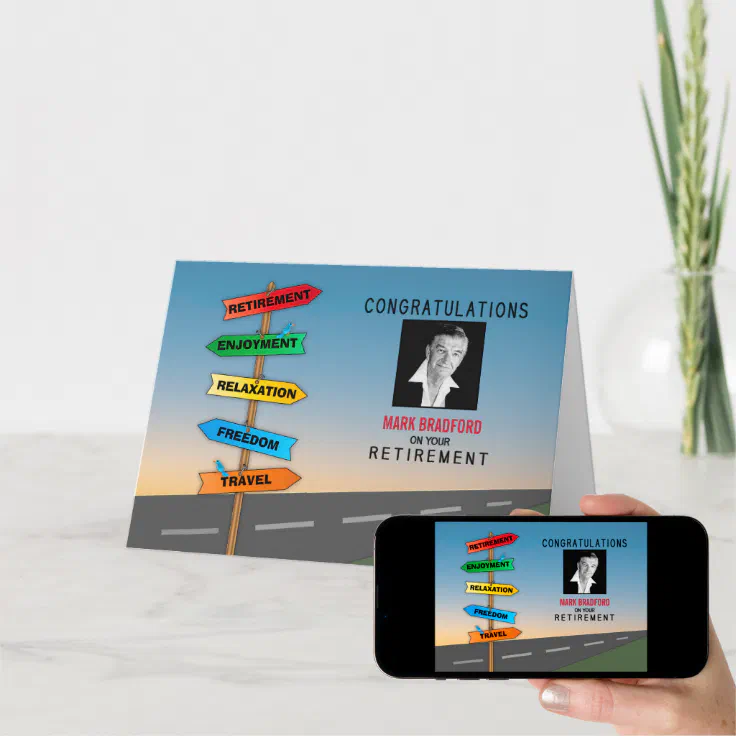 Congratulations Retirement Rd Signs Photo Name Card | Zazzle