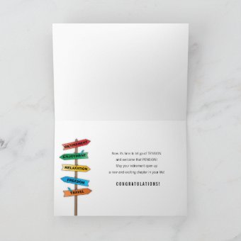 Congratulations Retirement Road Directional Signs Card | Zazzle