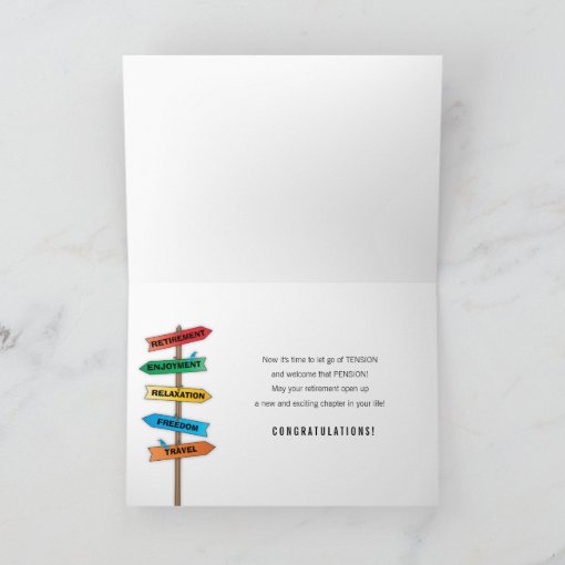 Congratulations Retirement Road Directional Signs Card | Zazzle