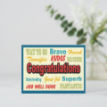 Congratulations Retro Colors Postcard | Zazzle