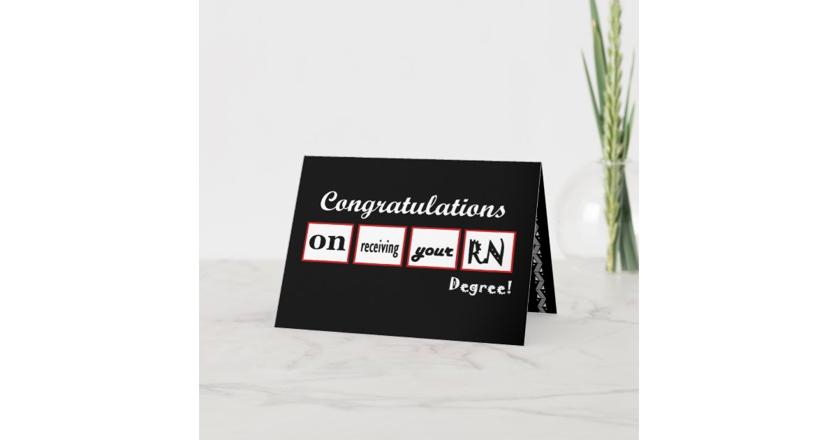 Congratulations RN - Custom Name with Squares Card | Zazzle