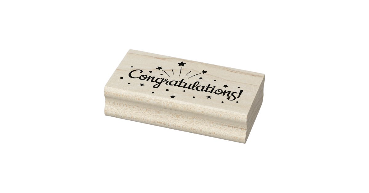 Congratulations rubber stamp | Zazzle